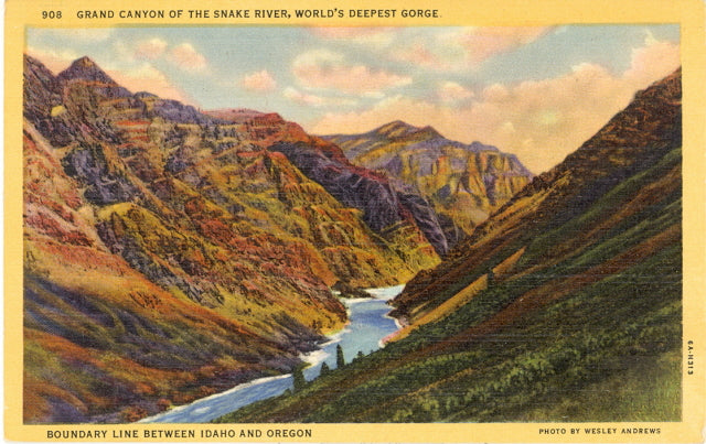 Grand Canyon of the Snake River, World's Deepest Gorge, ID [Postcard ...