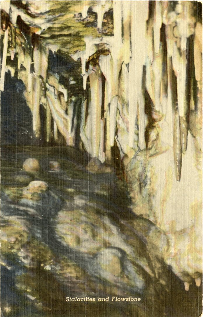 Stalactites and Flowstone, Cave of the Mounds, Blue Mounds, WI [Postca ...